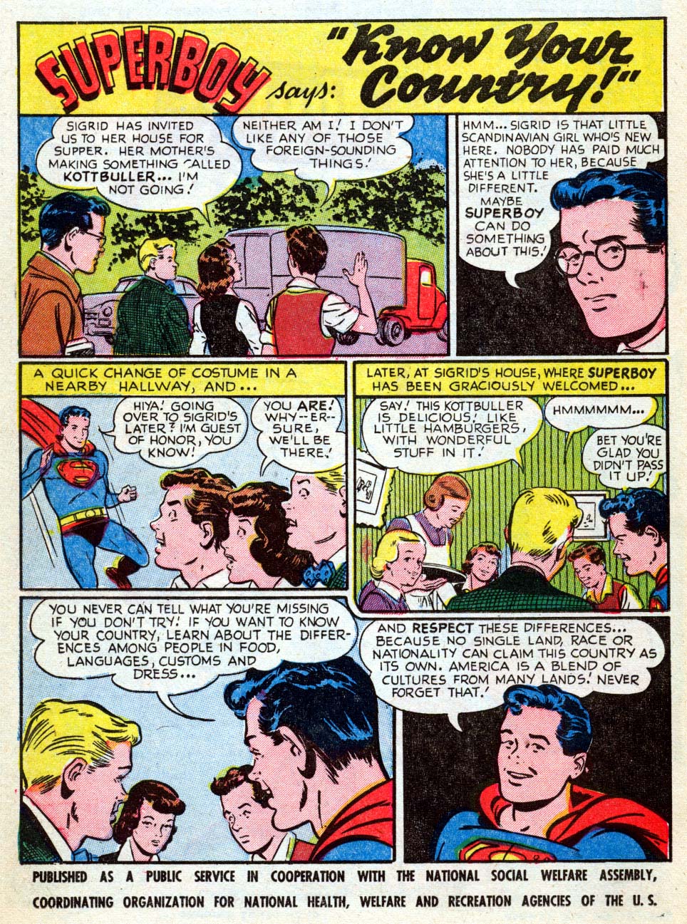 Superboy Says: "Know Your Country!" (Adventure Comics, #207, December ...