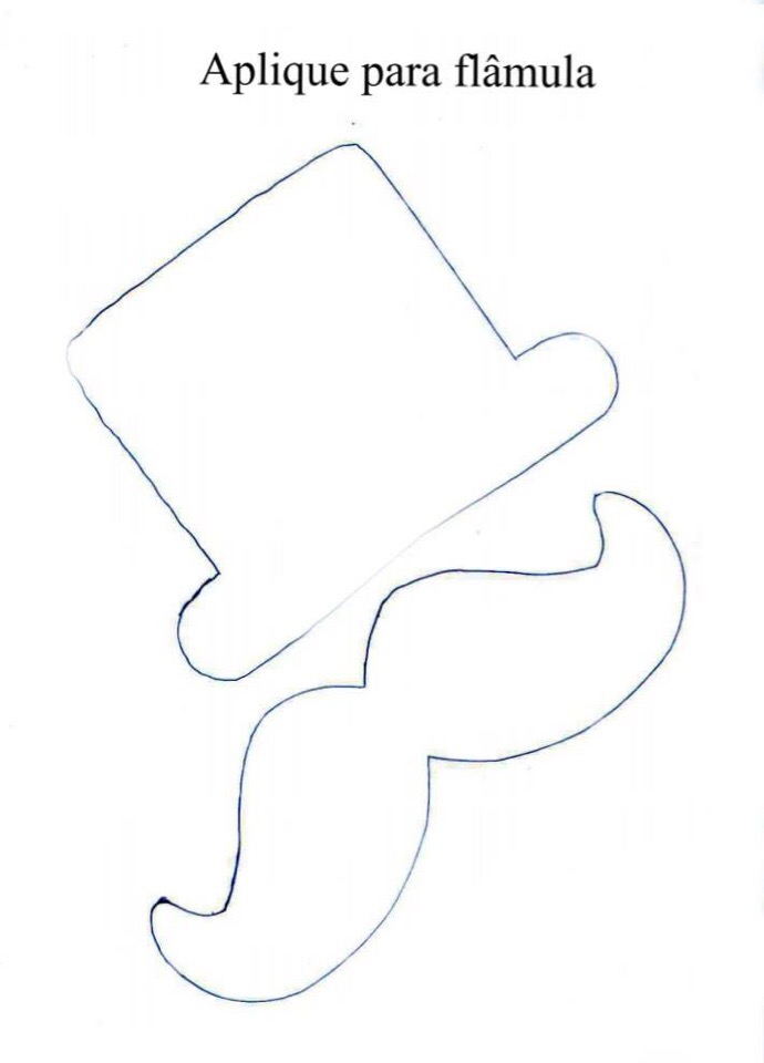 Cartola e Bigode com Molde para Aplicação em Tecido - Feltro e moldes ...