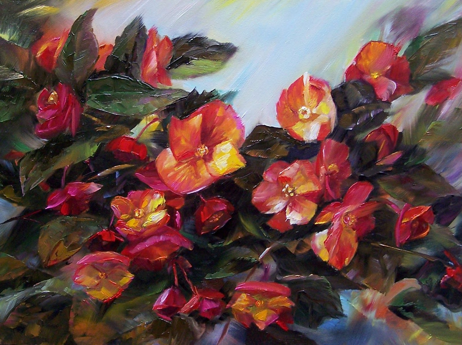 Donna Munsch Fine Art: Original Oil Painting Begonia