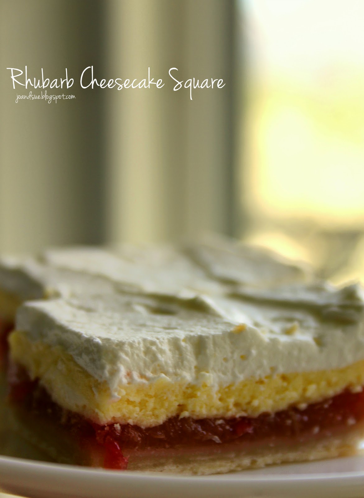 Jo and Sue: Rhubarb Cheesecake Square