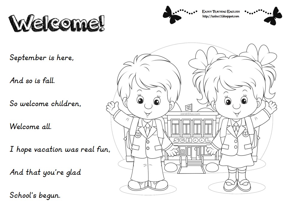 Enjoy Teaching English: WELCOME BACK TO SCHOOL POEMS