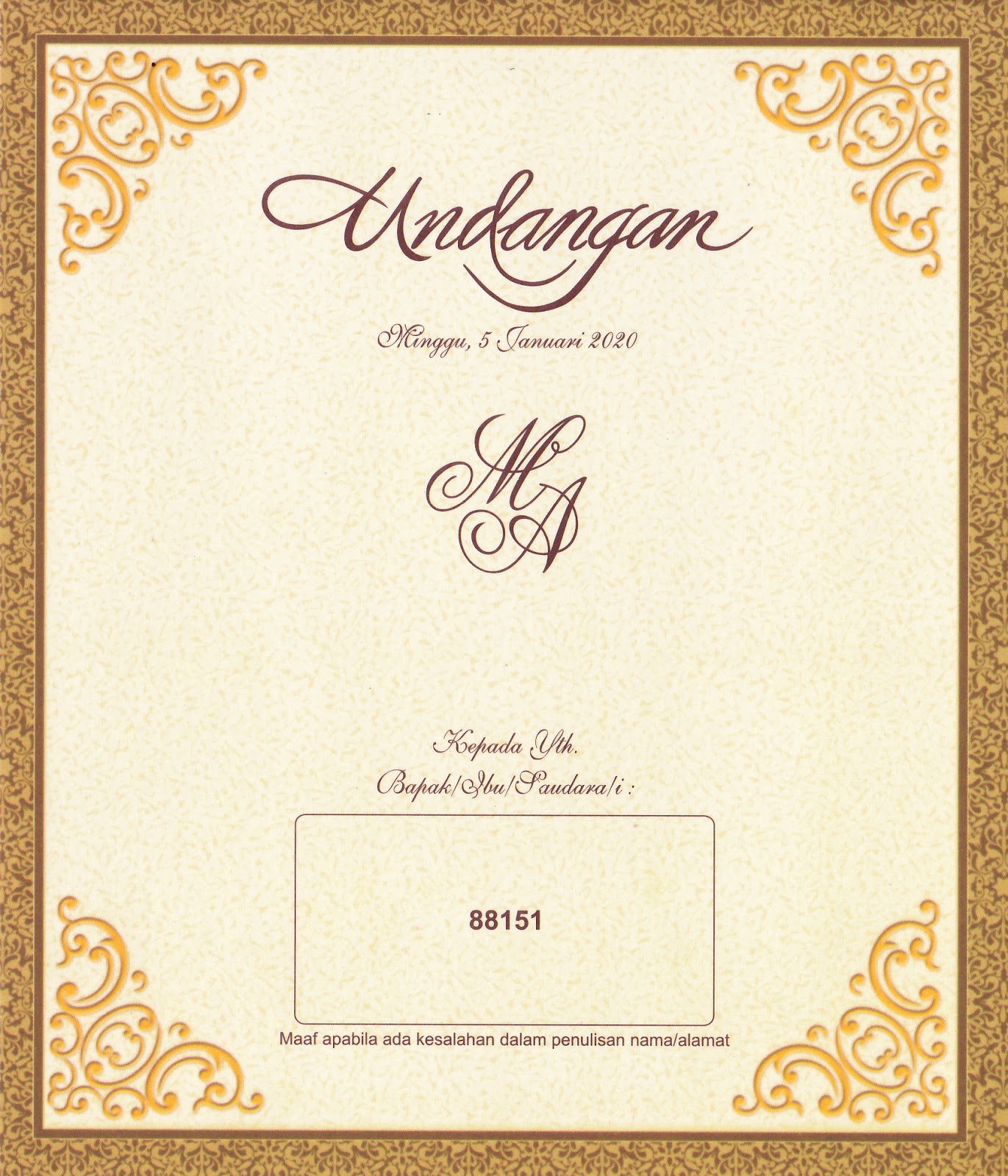 UNDANGAN PERNIKAHAN ( WEDDING CARD ): Undangan Pernikahan ( Wedding Card )
