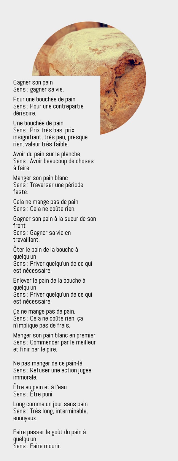 Autour de la gastronomie: Quelques expressions avec le mot "pain"