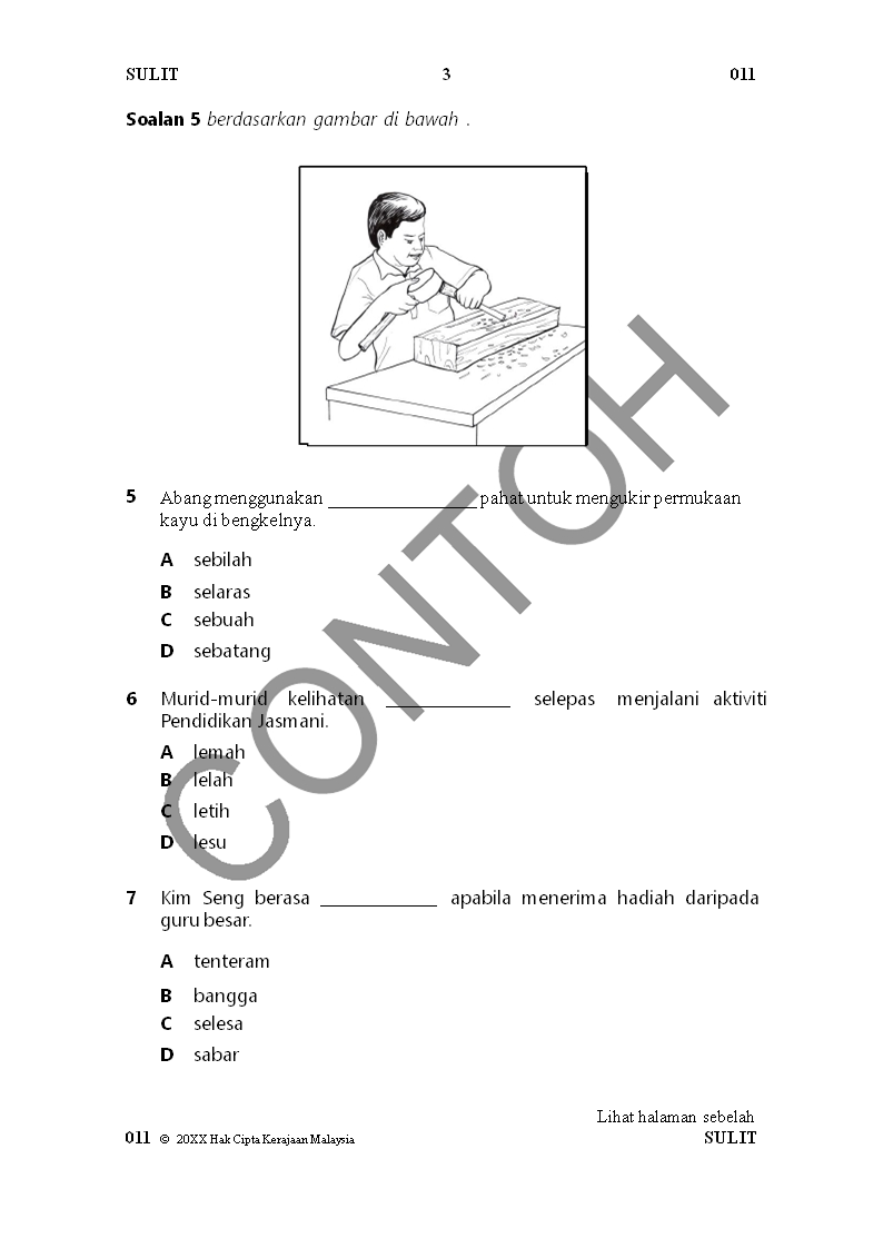 Instrumen Contoh BM PEMAHAMAN A ~ CATATAN @ GURU BESAR