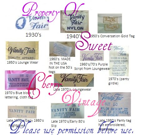 Sweet Vintage Designs: Vanity Fair Lingerie