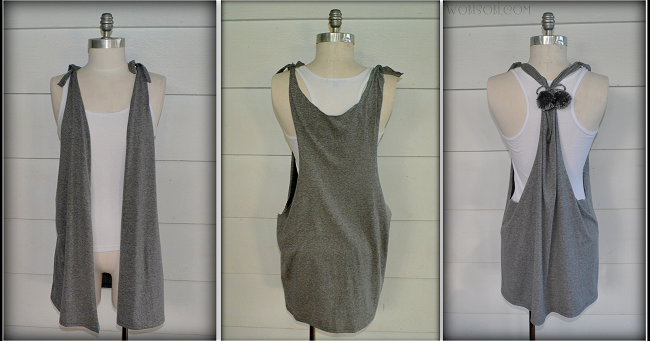 WobiSobi: Grey, No Sew Vest, DIY