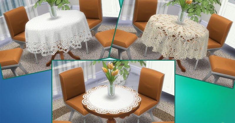 Corporation "SimsStroy": The Sims 4. Tablecloth round set 03.
