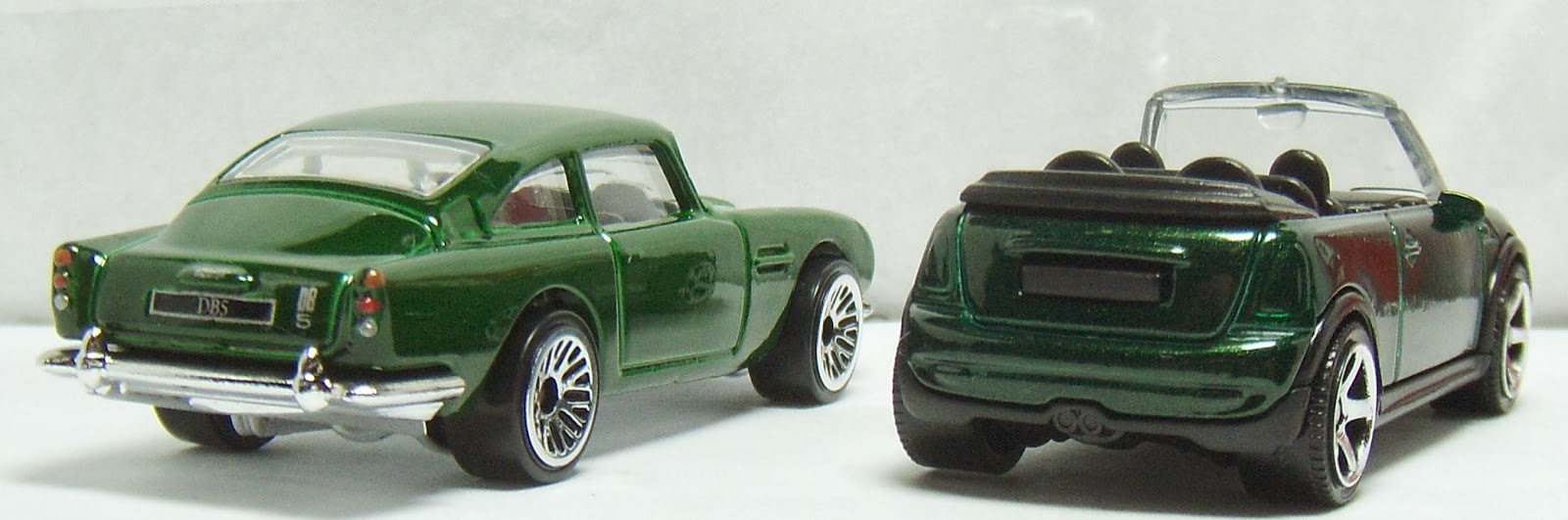 Hot Wheels 1963 Aston Martin DB5 and Matchbox Mini Cooper S Convertible