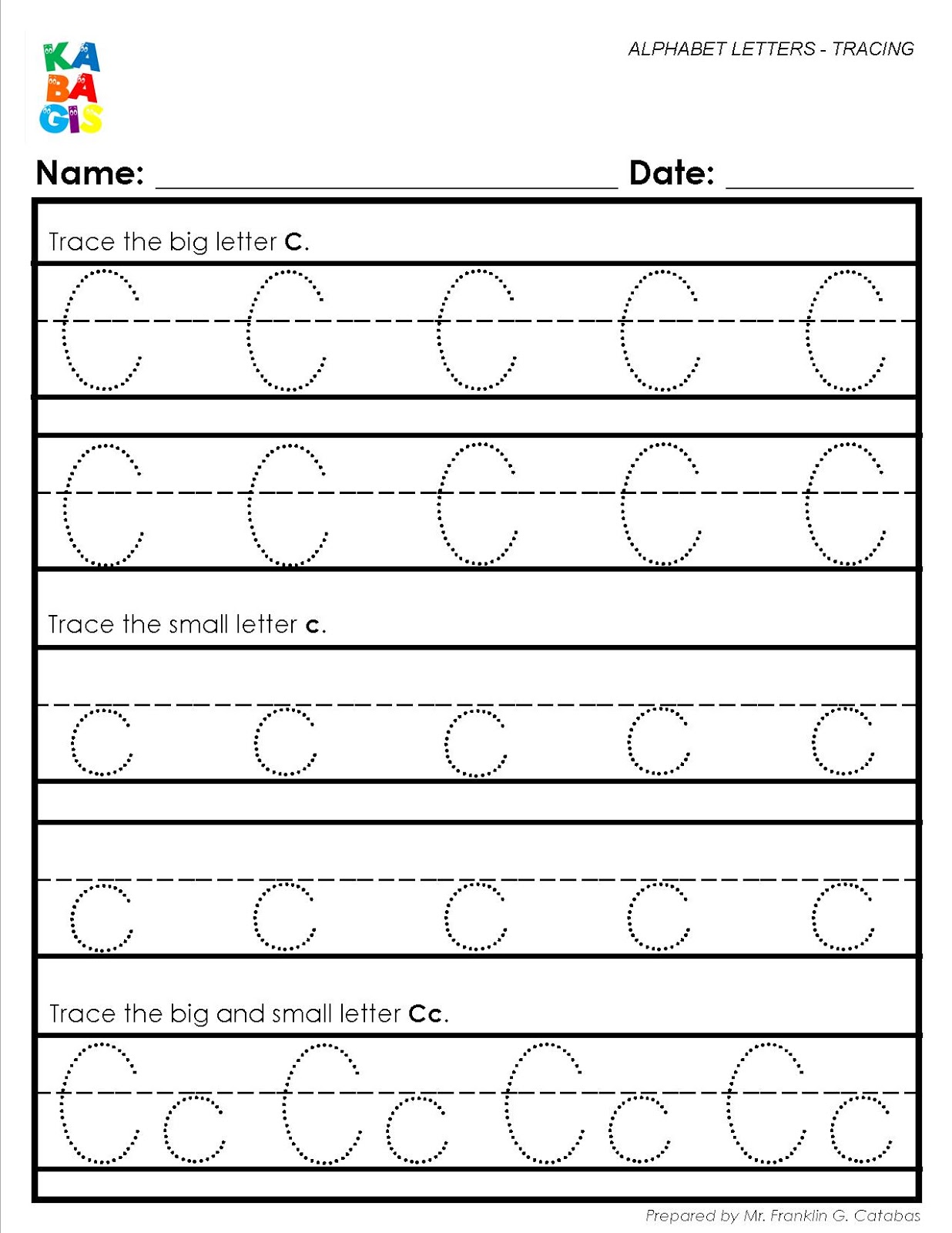 Kabagis: Alphabet Letters - Tracing A - Z