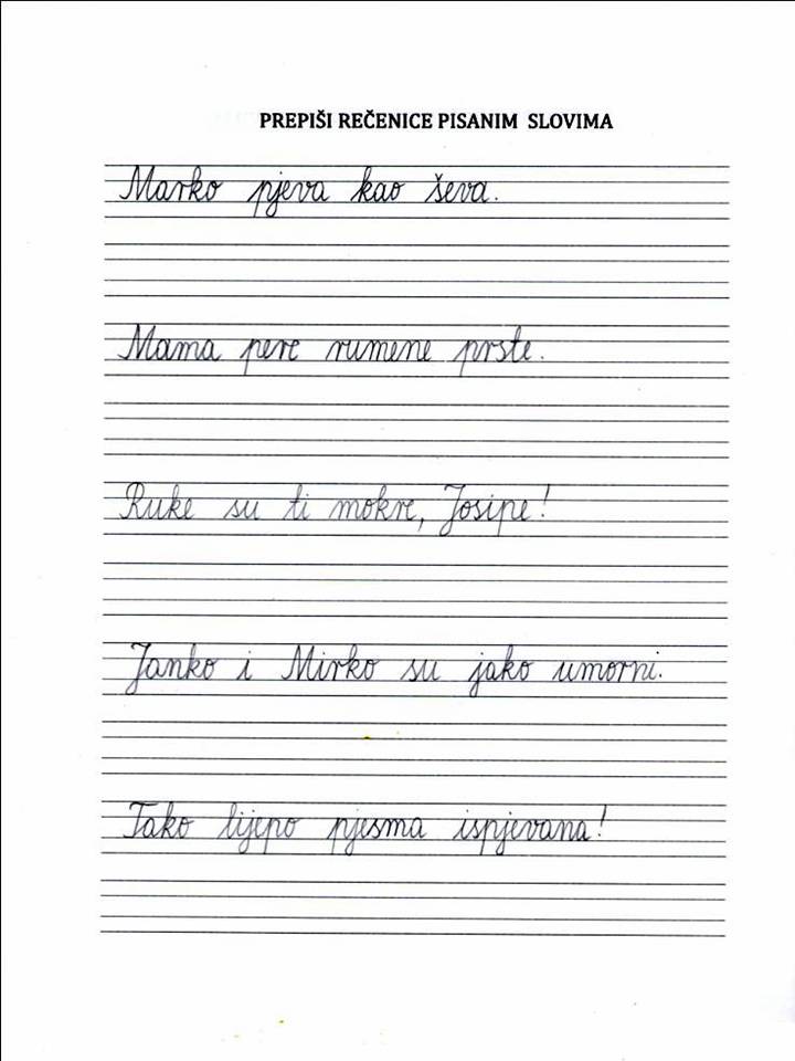 Zlatna djeca: Vježbamo pisati pisana slova (do L)