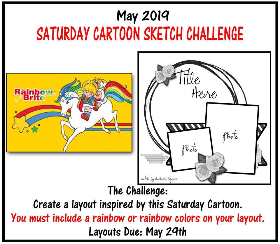 Scrap Our Stash Challenge: May Saturday Cartoon Inspired Stash Challenge