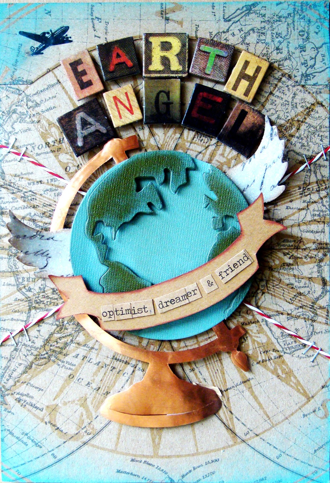 Curly Q Mosaics: Earth Angel Card/Tim Holtz CHA Project #3