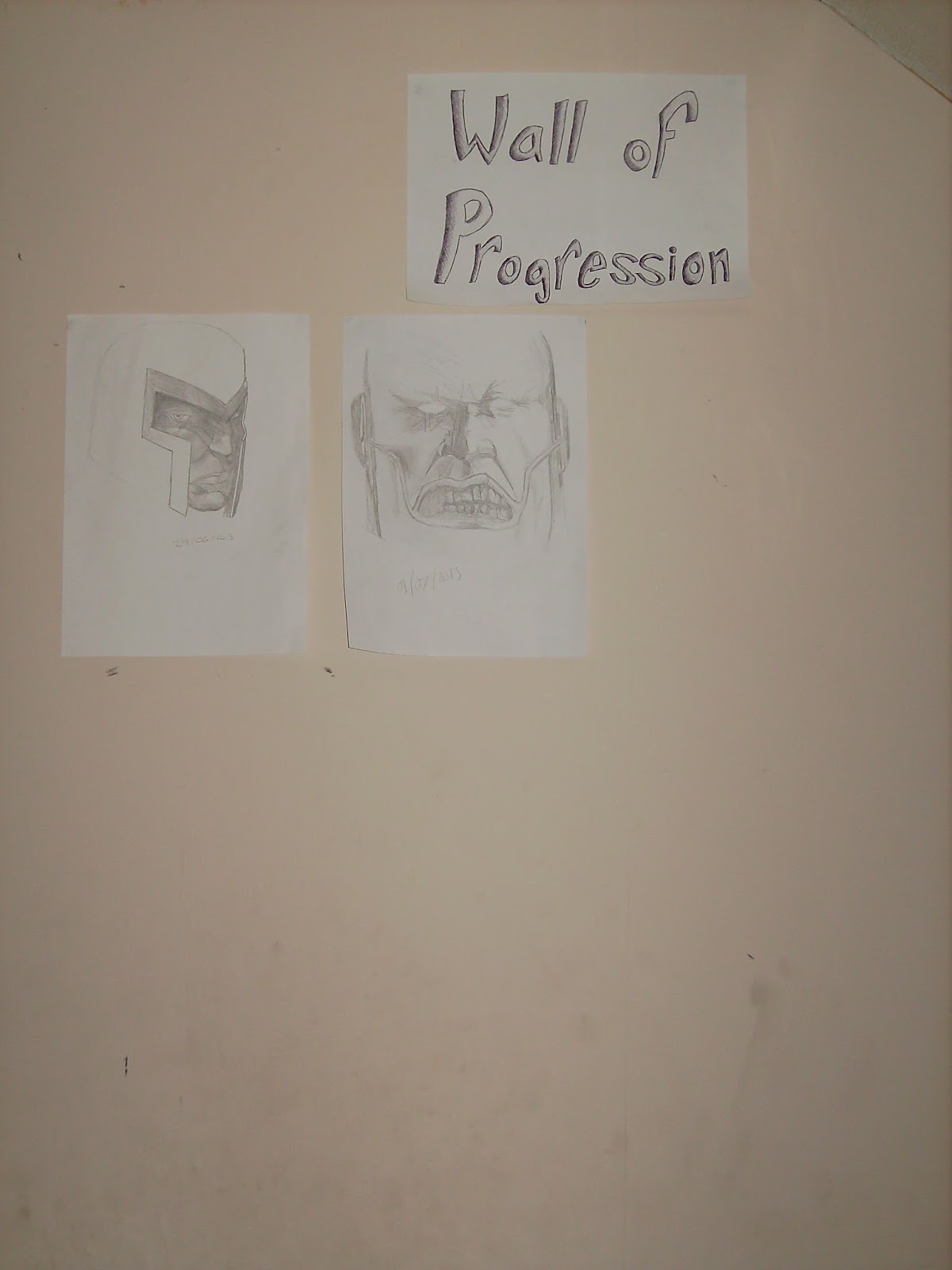 Chris' Painting/Drawing Blog: Wall of Progression and first 2 images