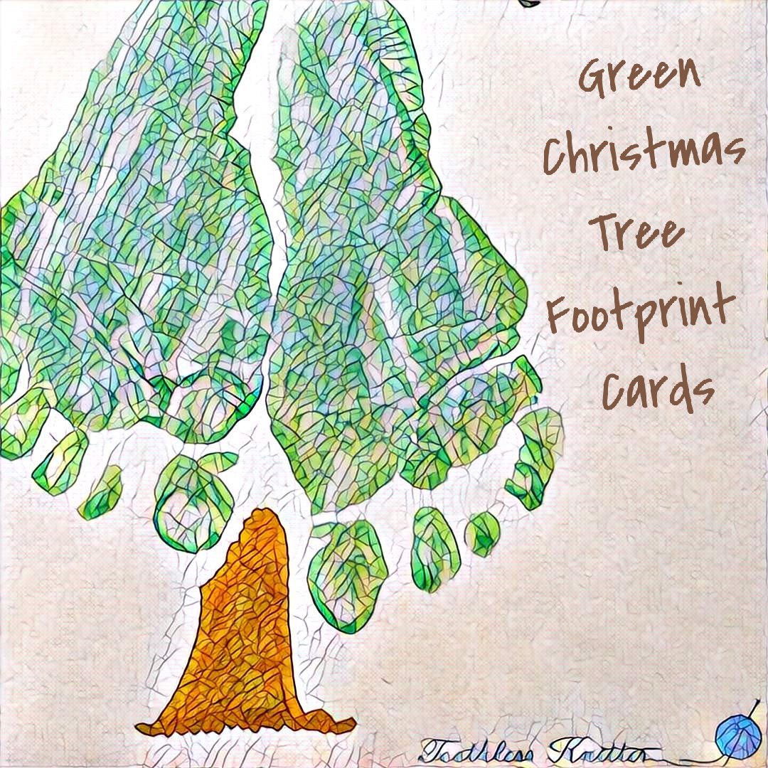 Toothless Knitter: Green Christmas Tree Footprint Cards