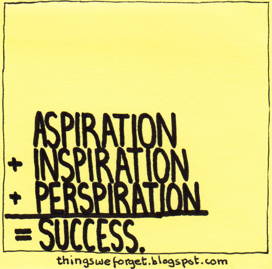 Things We Forget: 935: Aspiration + Inspiration + Perspiration = Success