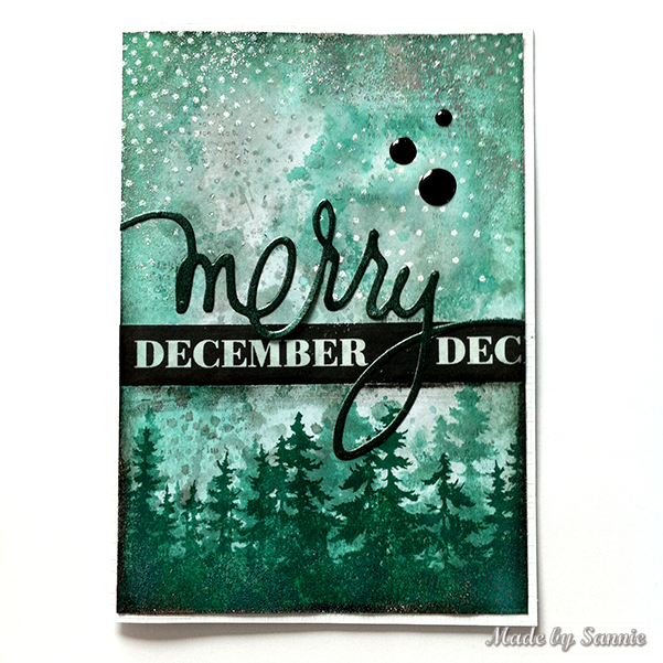 Merry December card with video tutorial ~ Made by Sannie
