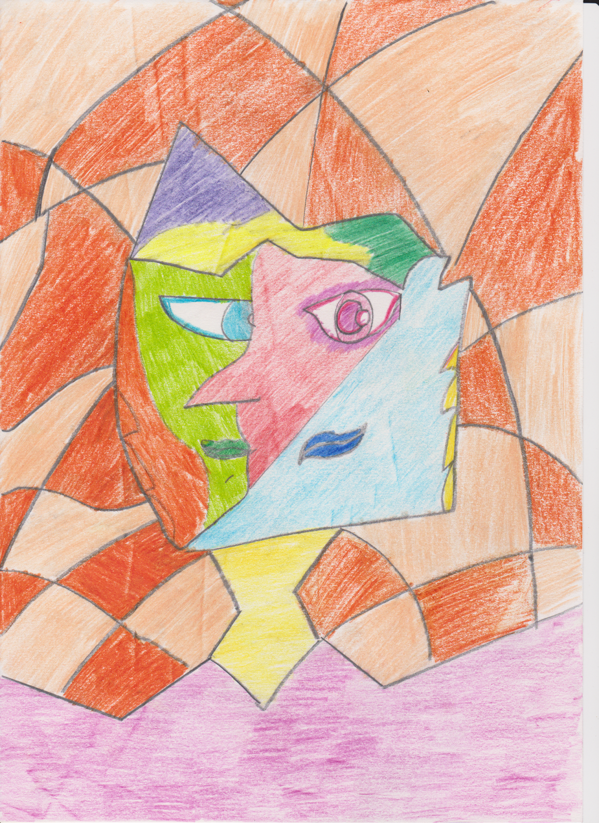 Proyecto de Artes Visuales y Plásticas: "El Retrato" : Autorretrato Cubista