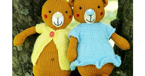 Twins' Knitting Pattern MiniShop: Cuddling Friends, knitted bear and ...