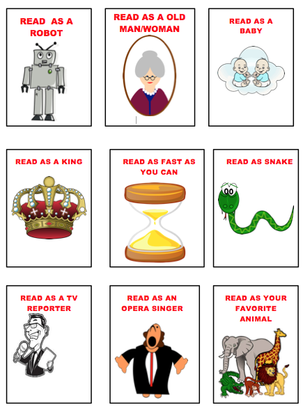 OUR ENGLISH CLASS: Reading cards