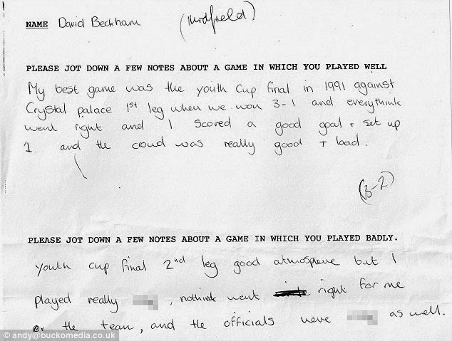 Kev7: DAVID BECKHAM'S HANDWRITING AND SIGNATURE ANALYSIS
