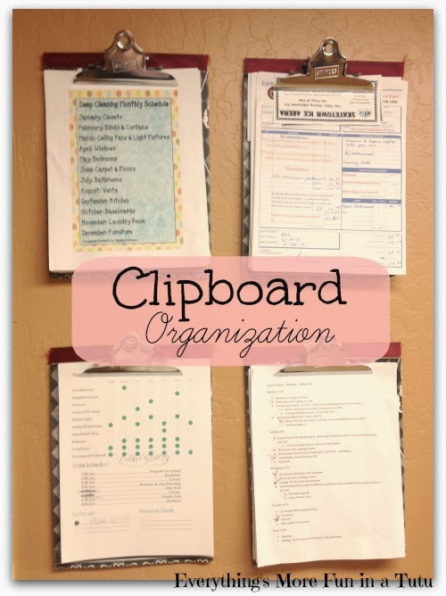 Everything's More Fun in a Tutu: DIY: Clipboard Organization