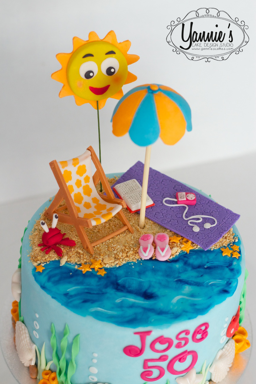 BEACH+11.jpg 864×1.296 píxeles | Tortas de playa, Torta de cumpleaños ...