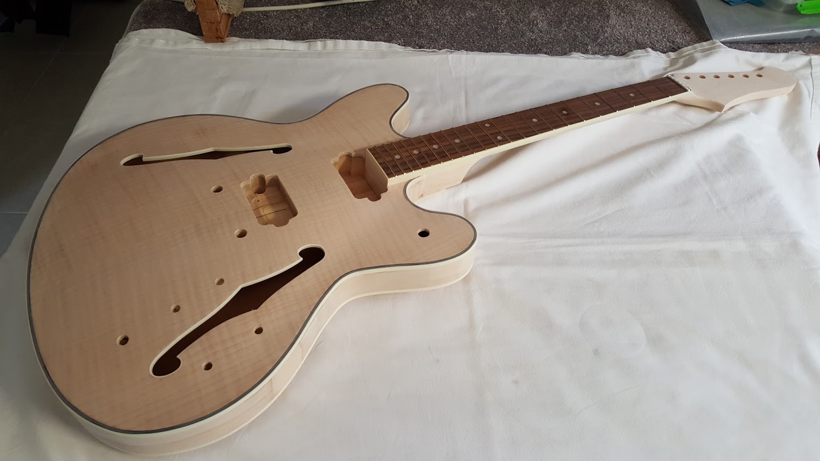 Guitar Kit Builder: Flamed Starcaster: A New Semi-Hollow Build