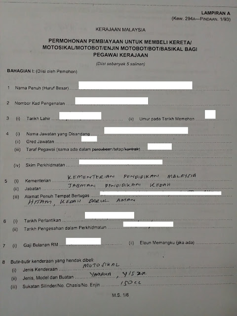Hooreeyy!!!: CARA BELI MOTOSIKAL DENGAN PINJAMAN KENDERAAN KERAJAAN