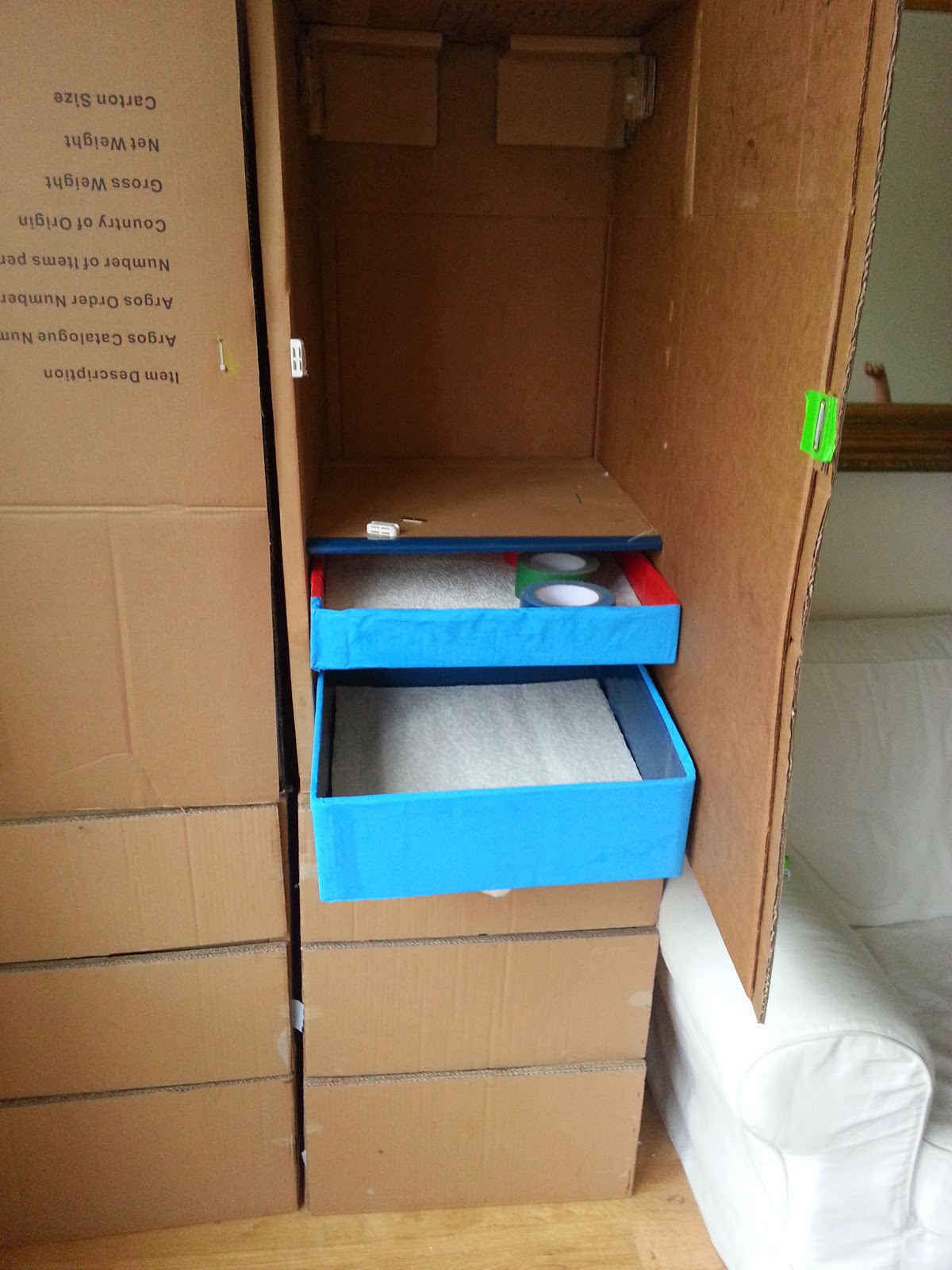 Artadium: GIANT Cardboard almirah with drawers
