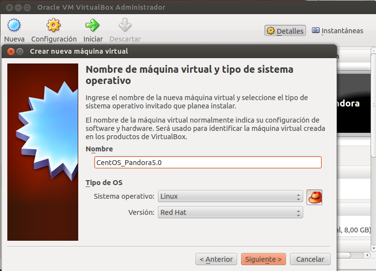 Instalación desde ISO de Pandora 5.0 SP3