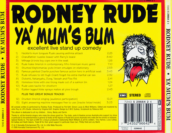 Vintage Stand-up Comedy: Rodney Rude - Ya' Mom's Bum 2000 (Australia)