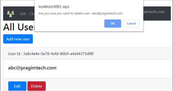 Sql server, .net and c# video tutorial: ASP.NET Core delete confirmation