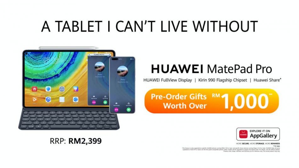 Tablet Terbaru, Huawei MatePad Pro Dilancarkan Pada Harga RM2,399