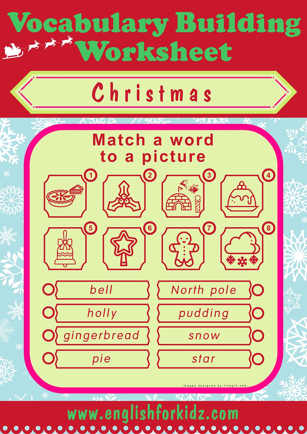 Christmas Worksheets Matching Words To Pictures christmas-worksheets-matching-words-to-pictures