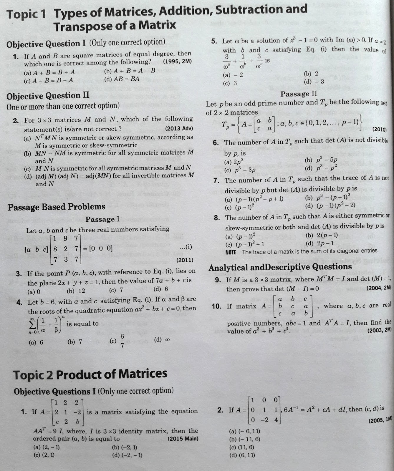 LES D TERMINANTS DE MATRICES LES D TERMINANTS DE MATRICES