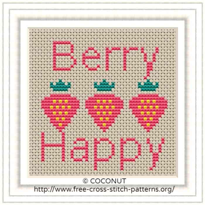 STRAWBERRY, FREE AND EASY PRINTABLE CROSS STITCH PATTERN | Free cross ...