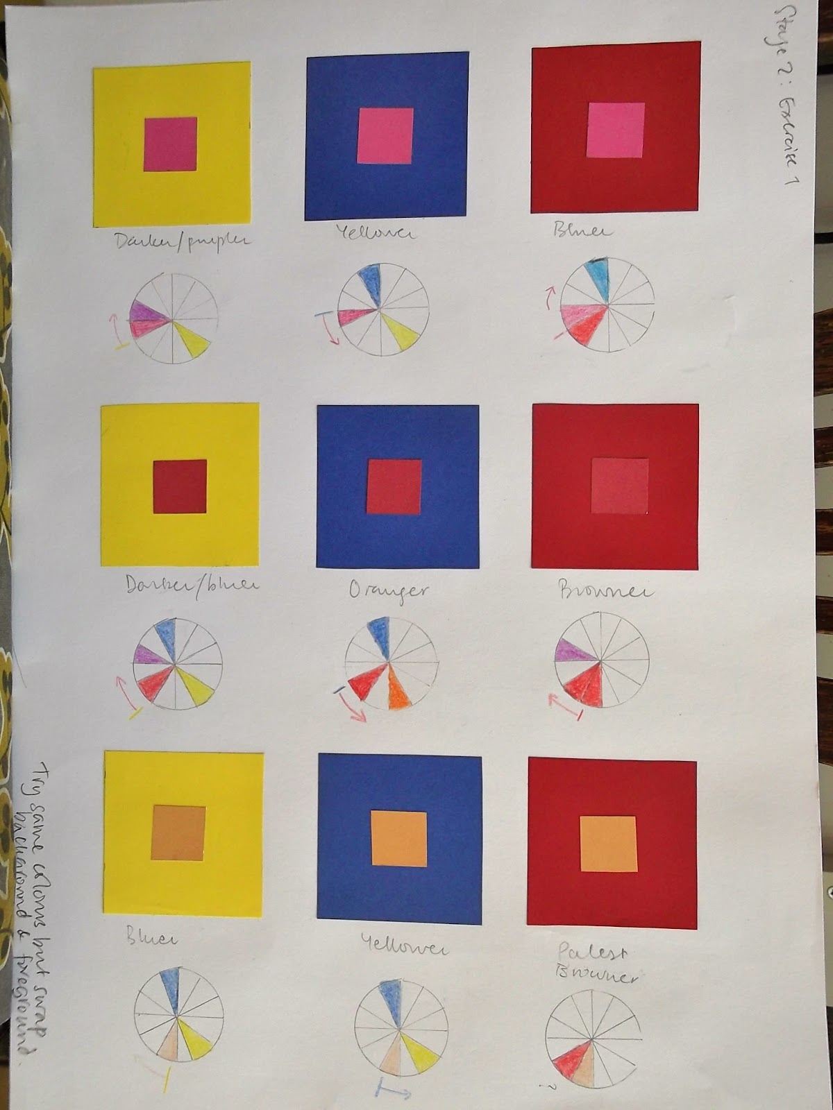 mytexturedworld: Textiles 1 Stage 2 Colour squares