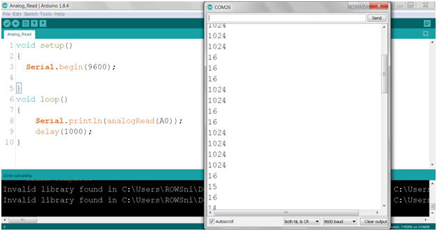 Analog Data read using NodeMcu8266 - Mechatronics LAB- Internet Of Things