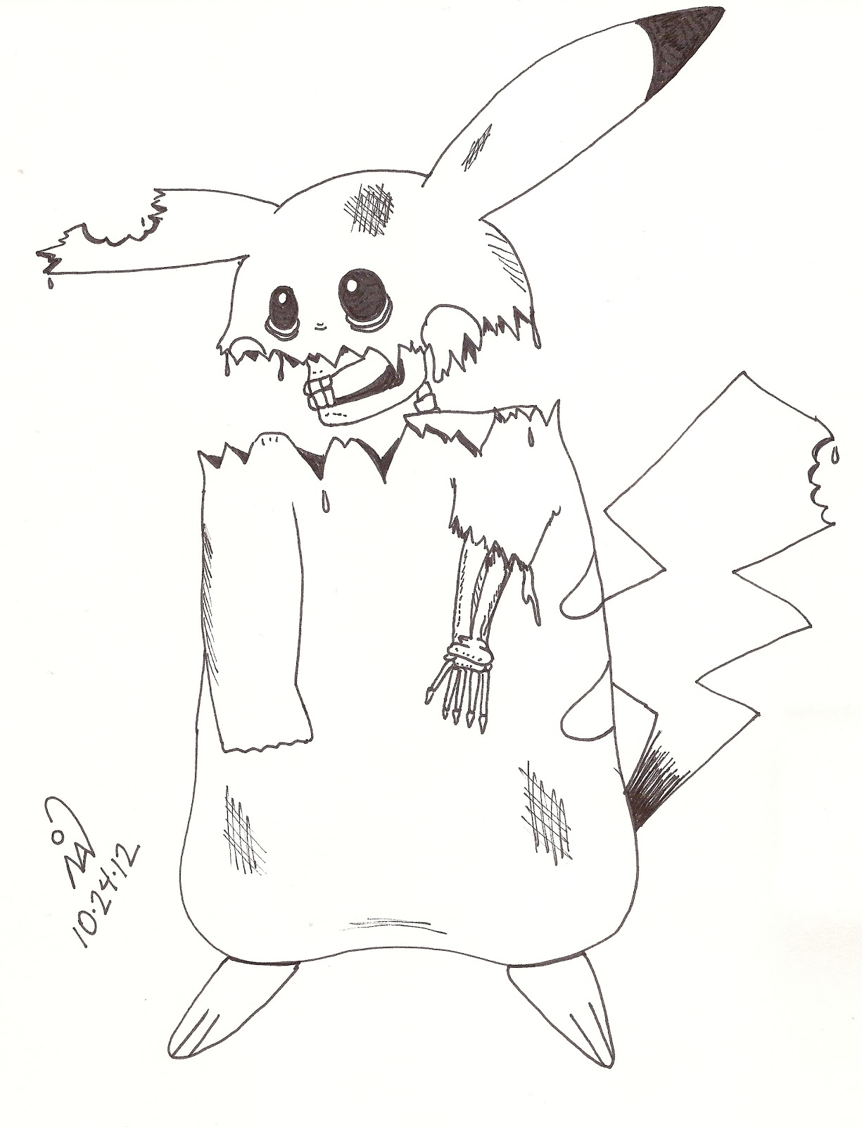 Zombie Pikachu Drawing