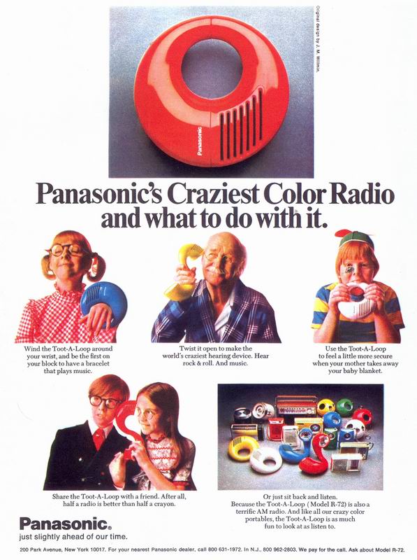 One Ad Too Good Not to Share: Panasonic's Toot-a-Loop Radio - Go Retro!