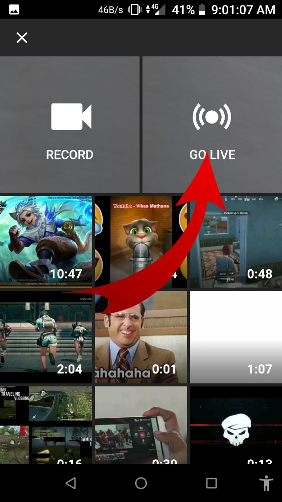 How to live stream on youtube from android