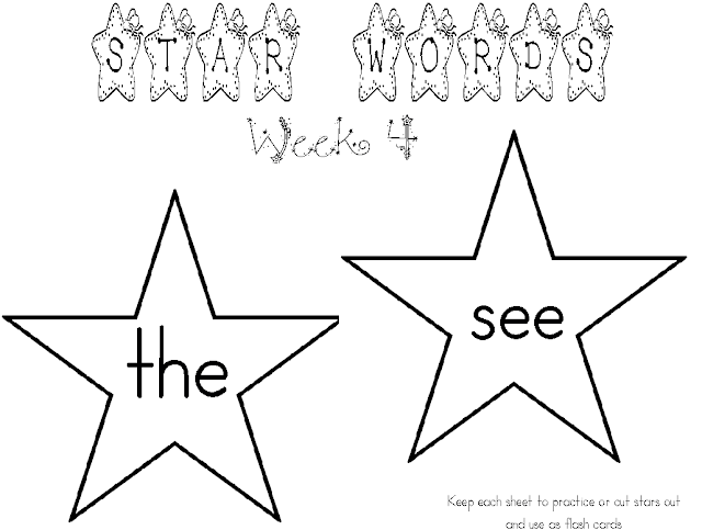 Mrs. Setterholm's Kinder Korner: Star Words