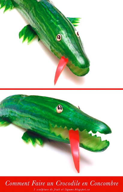 1 sculpture de fruit et légume: Comment Faire un Crocodile en Concombre ...