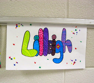 Miz Patti's Art Room: 6th Grade's Colorful Name Art