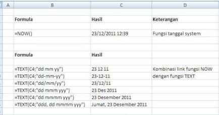 Membuat Format Tanggal Menggunakan Fungsi Text