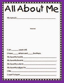 Free All About Me Booklet Page | Little Priorities