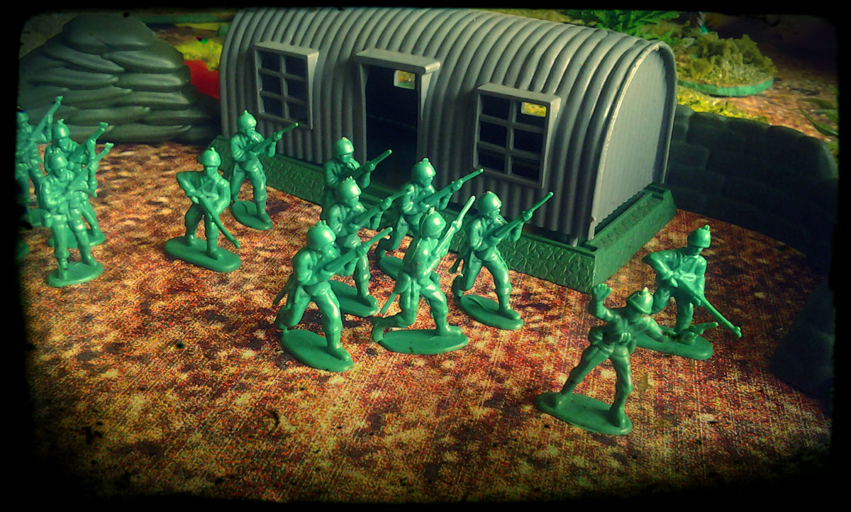 HO scale Military Camp and Helicopter Base