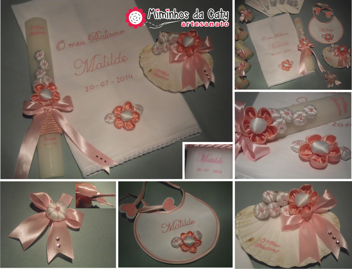 Miminhos da Caty: Conjunto Batizado Malmequer Rosa