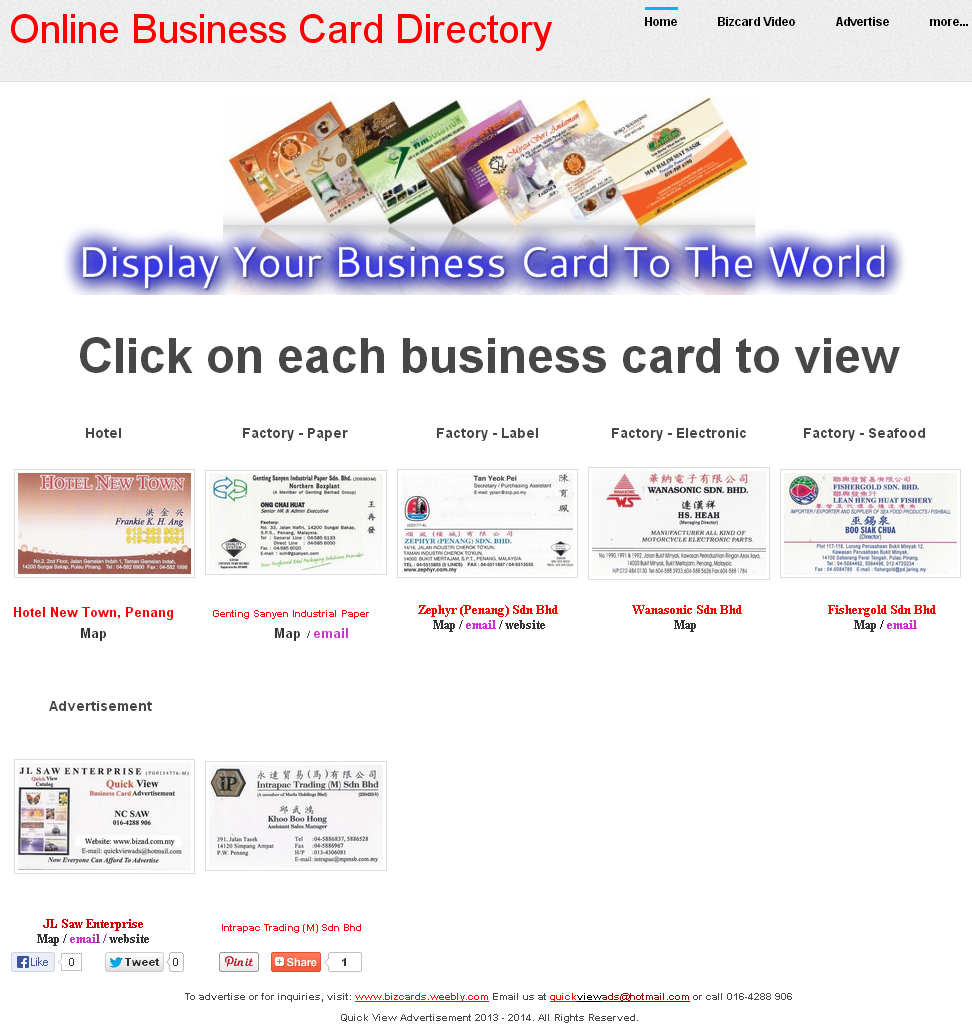 Online Business Card Directory