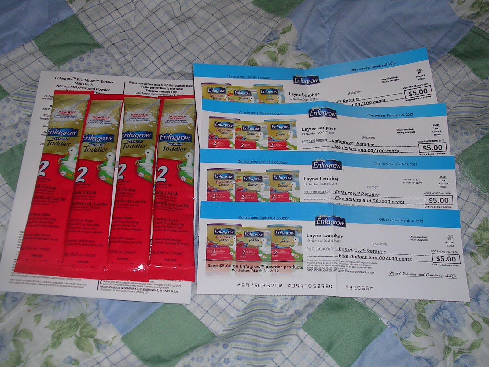 Layne's Thrifty Finds: FLASH Giveaway: Enfagrow Formula Coupon Checks ...